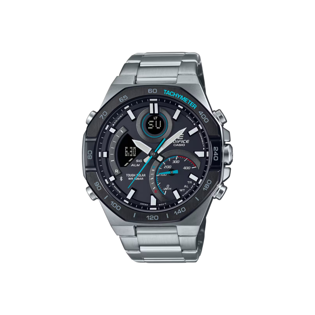 Reloj Casio Edifice ECB-950DB-1A Solar Bluetooth Cronógrafo Acero Plata ...
