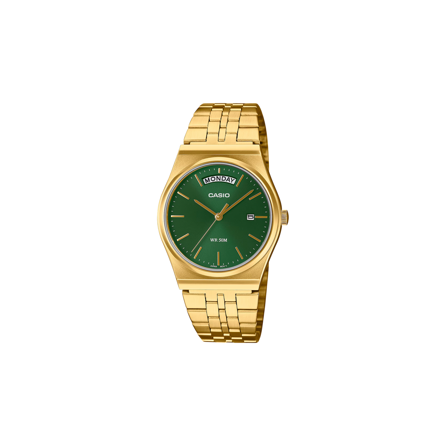 Reloj Casio MTP-B146G-3AV – Elegancia Clásica En Acero Dorado Verde ...
