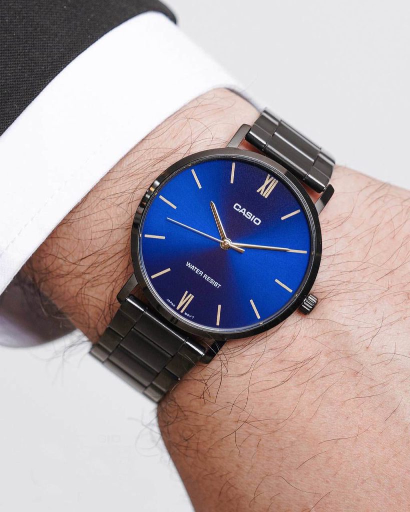 Reloj Casio MTP-VT01B-2BUDF Azul Y Negro Para Hombre | Elegancia ...